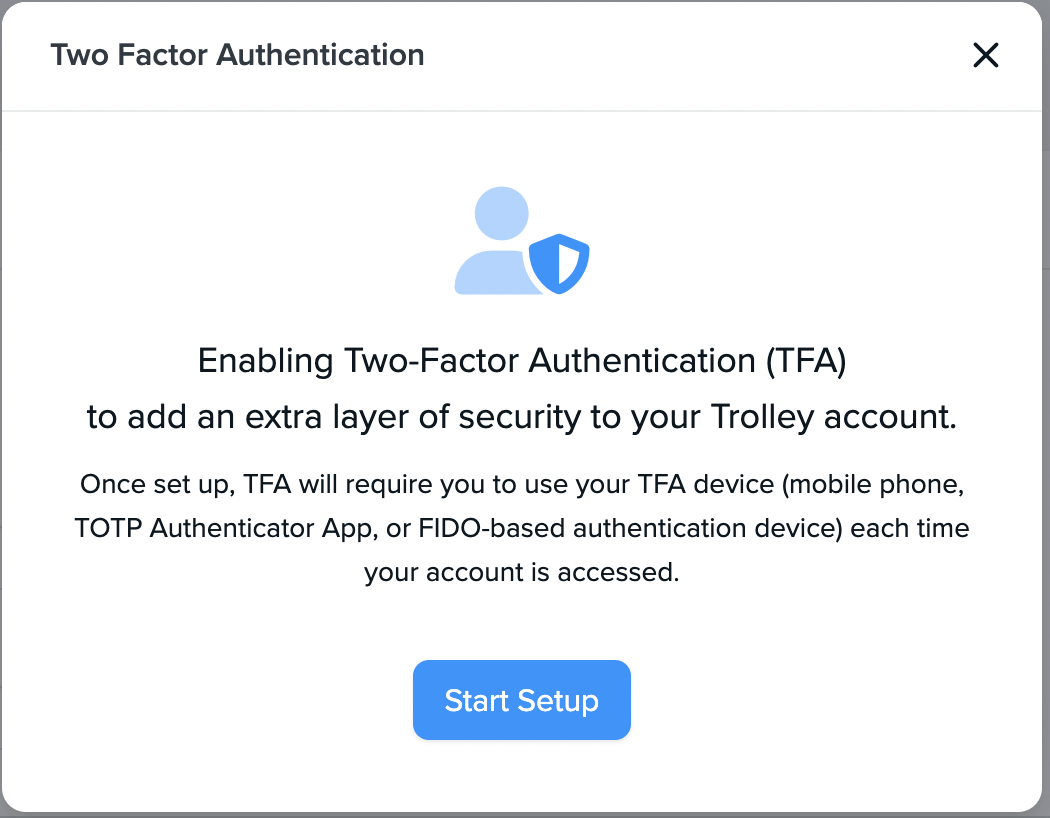 Setting up TFA (Two-Factor Authentication)