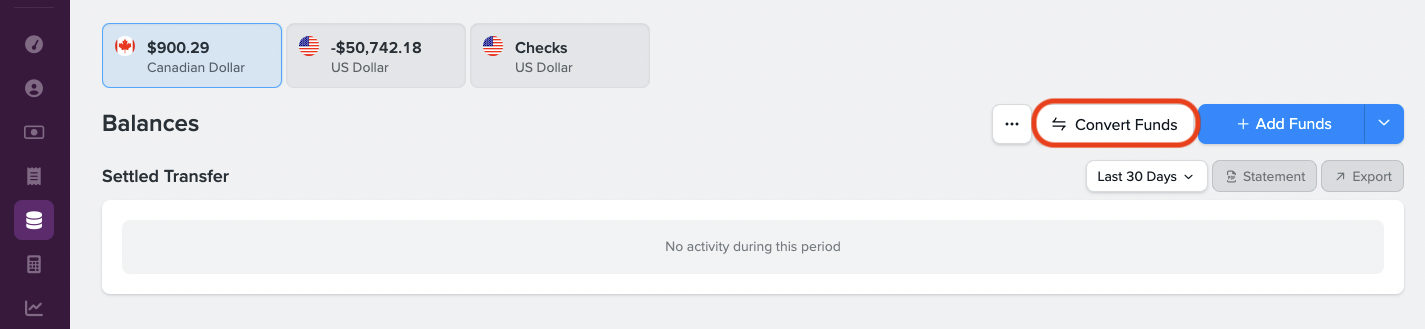 Transferring Funds between Balances